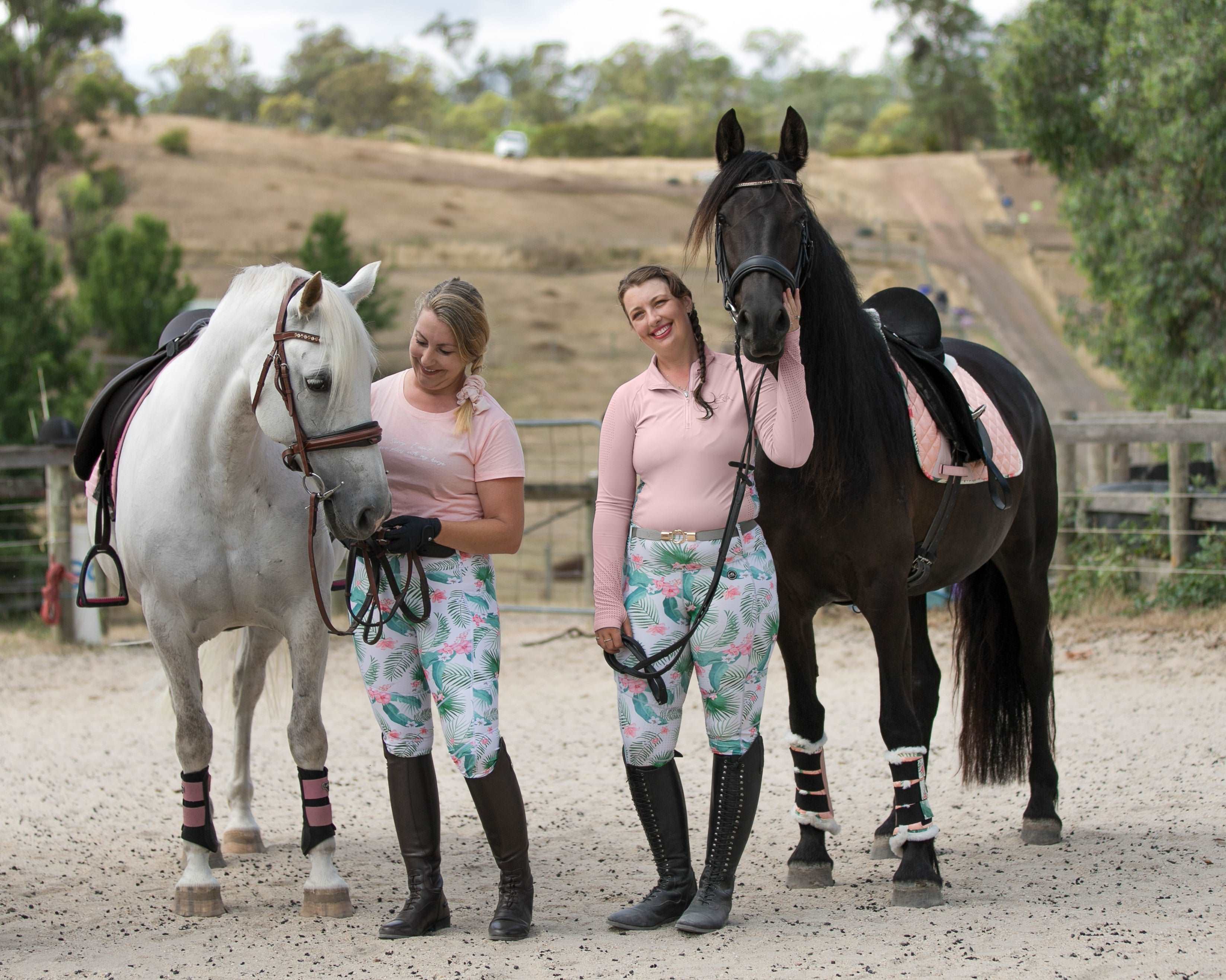 Pink floral Riding Leggings | Equestrian Rider Apparel – Equestrian ...